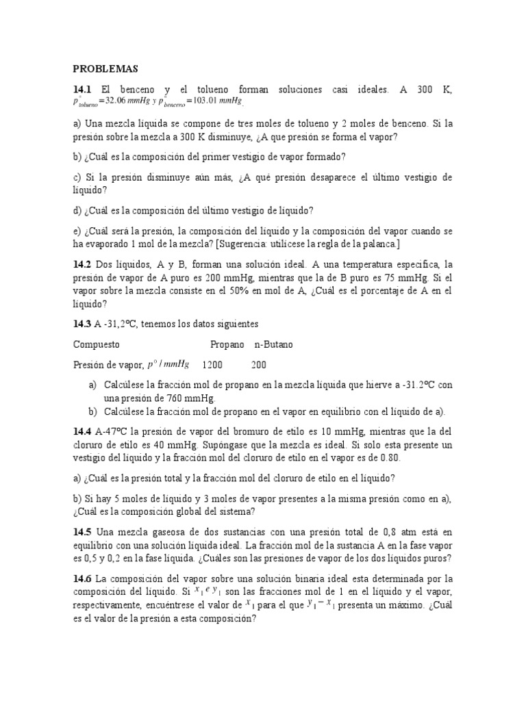 Problemas Cap 14 Castellan | PDF