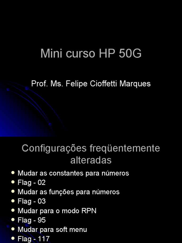 Mini Curso HP 50G | PDF | Equações | Logaritmo