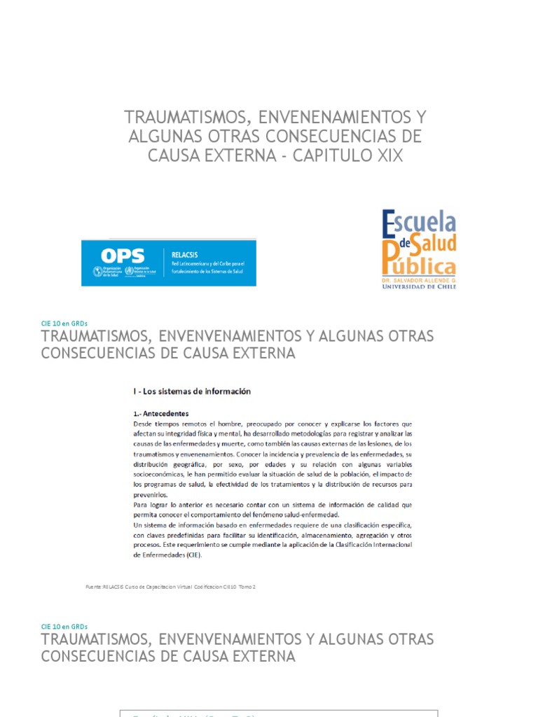Codificacion Cie10 Traumatismos, Envenenamientos y Algunas Otras ...