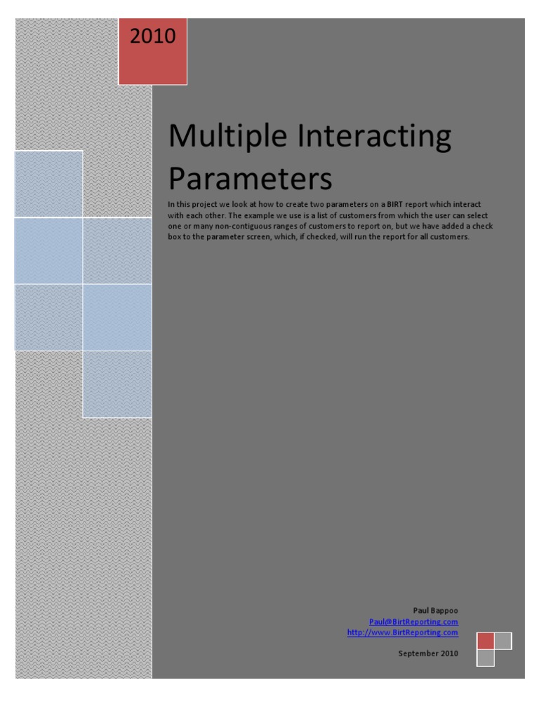 BIRT Multiple Parameters | PDF | Parameter (Computer Programming) | Information Technology ...