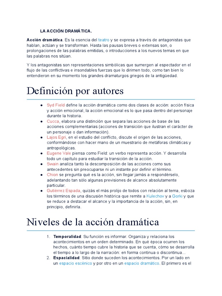 La Acción Dramática | PDF