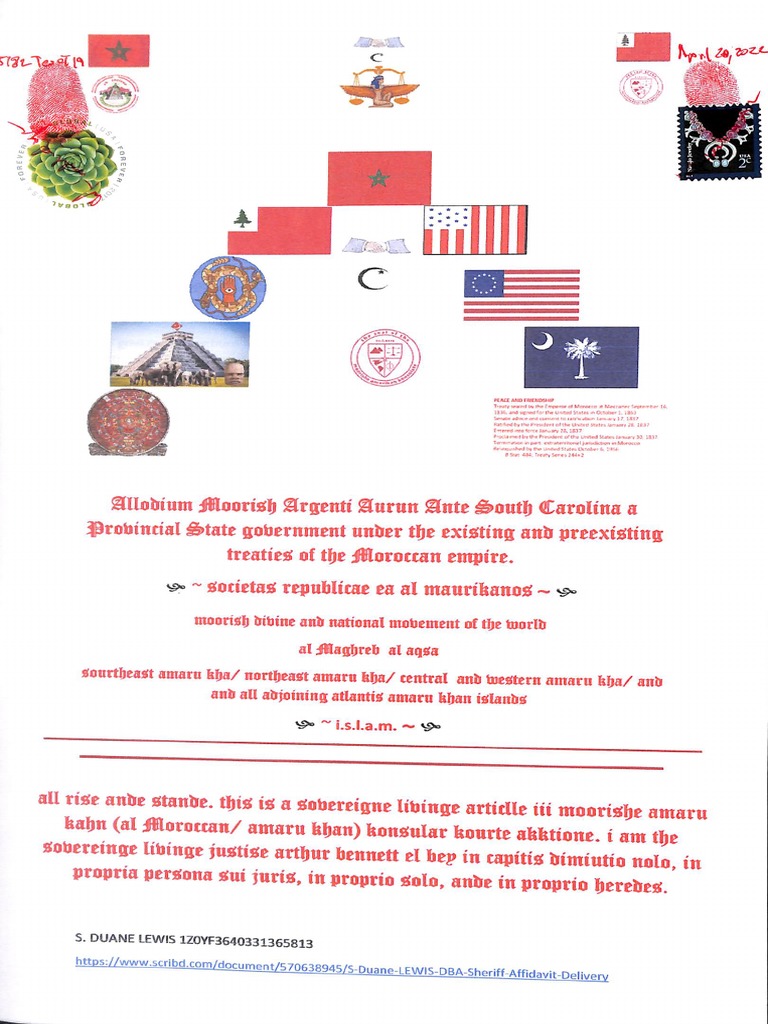 DUANE LEWIS Doing Business As BERKLEY COUNTY SHERIFF Averment of ...