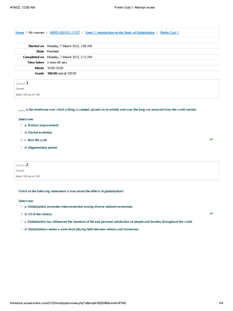 Prelim Quiz 1 - Attempt Review | PDF
