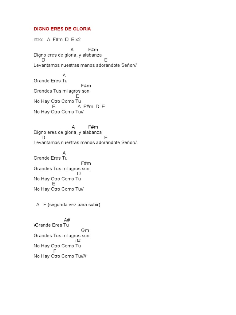 Digno Eres de Gloria | PDF