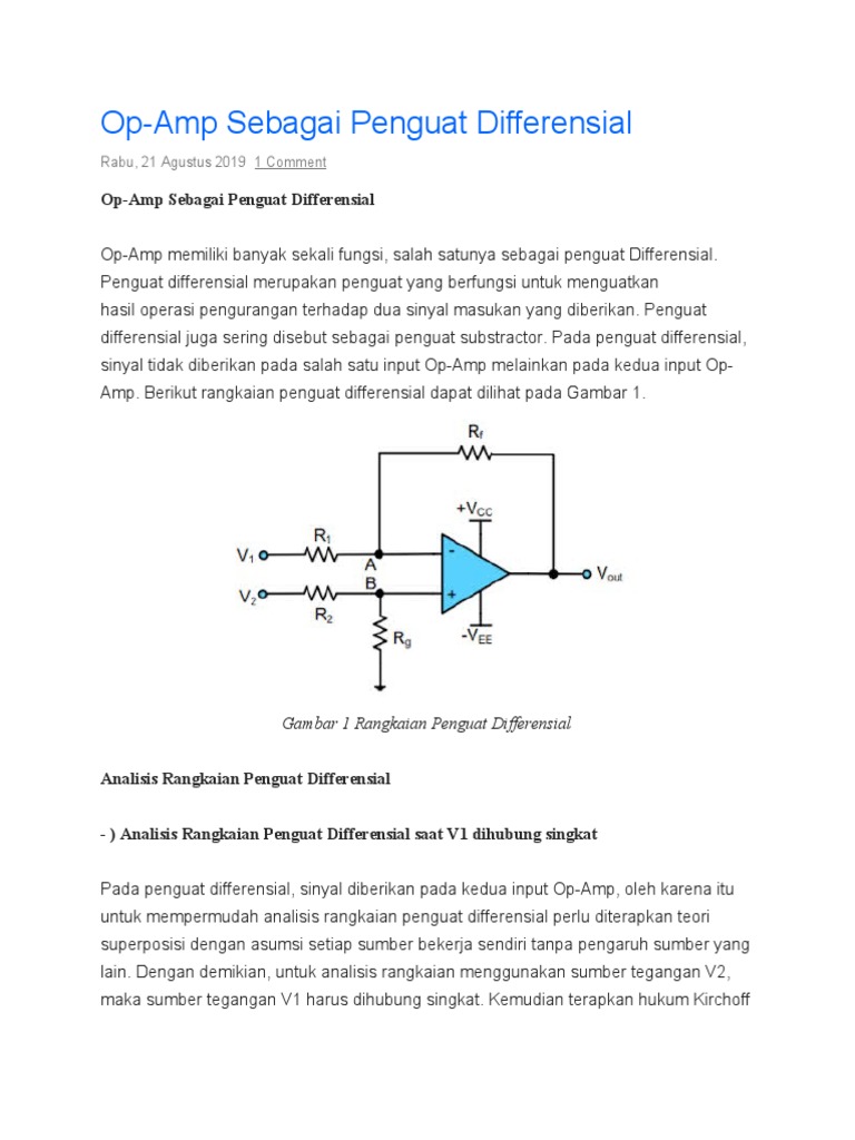 Analisis Rangkaian Penguat Diferensial | PDF | Sains & Matematika