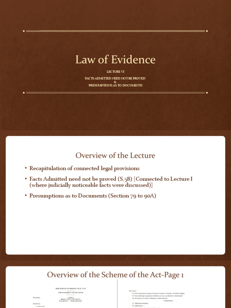Facts Admitted and Document Presumptions | PDF | Evidence (Law) | Pleading