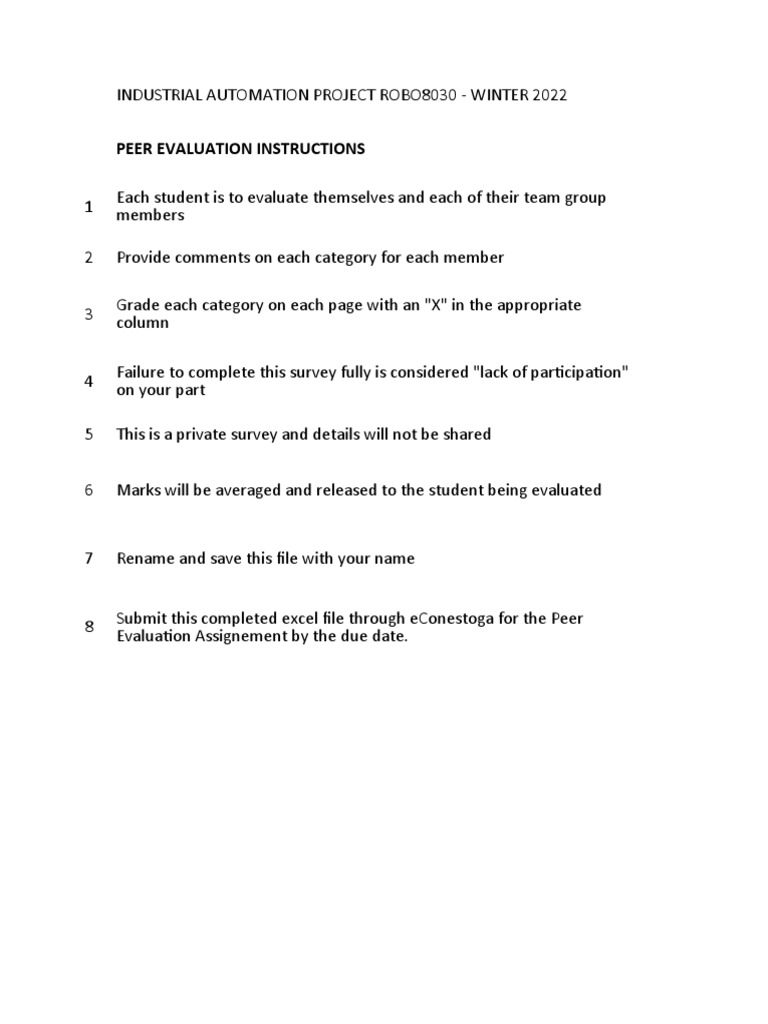 Peer Evaluation Form and Rubric | PDF | Rubric (Academic) | Applied ...