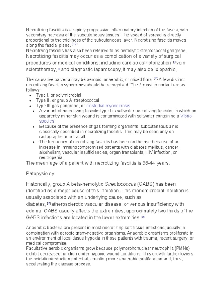 Necrotizing Fasciitis Is A Rapidly Progressive Inflammatory Infection ...