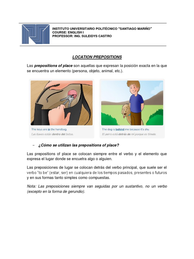 Location Prepositions | PDF | Lingüística