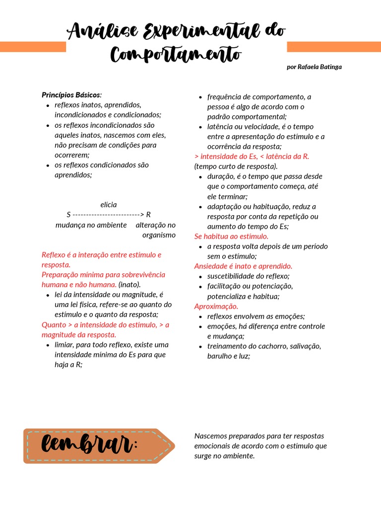Resumo AEC | PDF | Comportamento | Behaviorismo