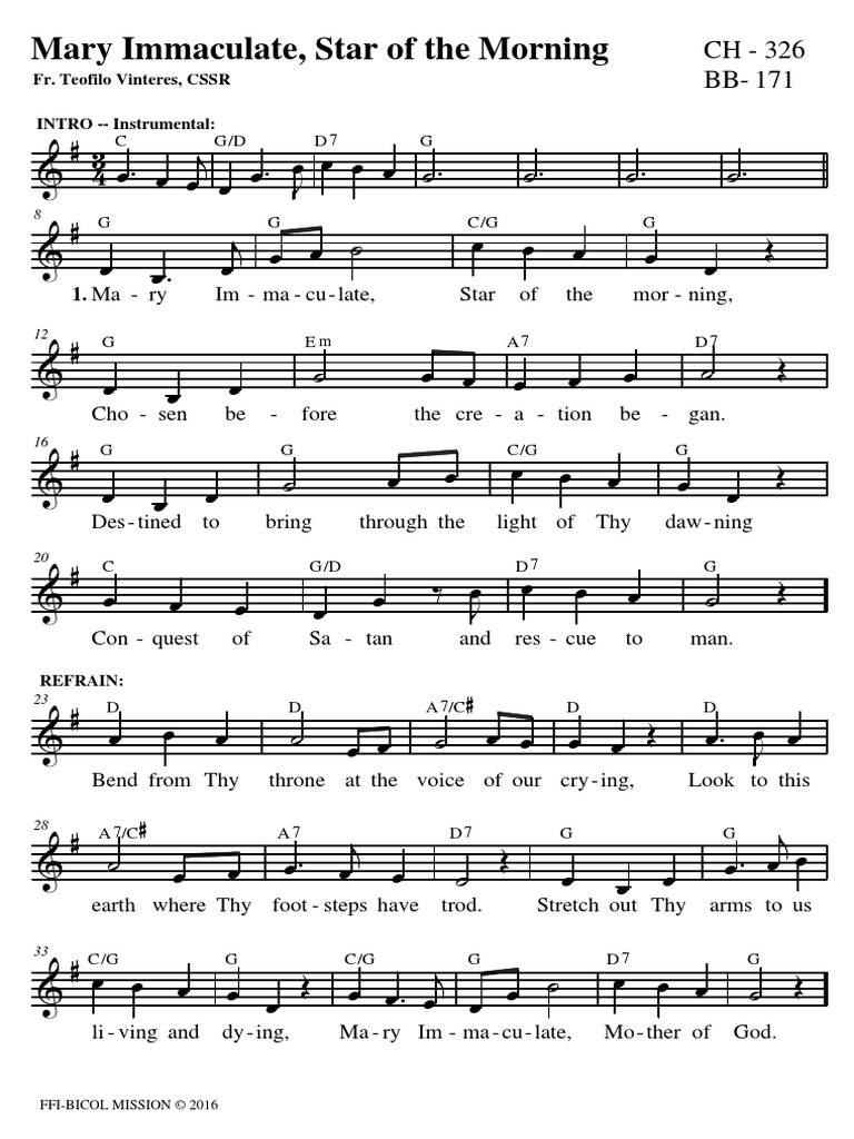 Mary Immaculate Star of The Morning | PDF