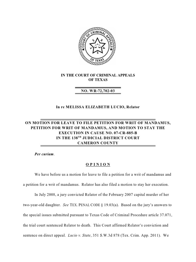 Stay of Execution | PDF | Mandamus | Government Institutions