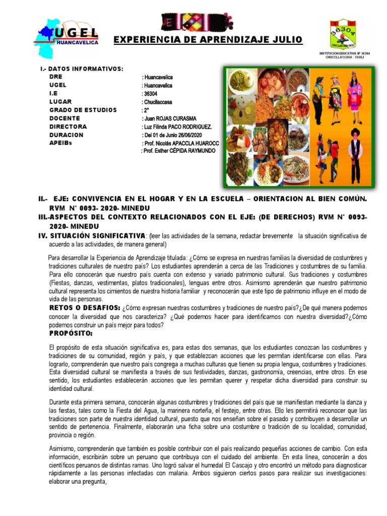 Unidad De Aprendizaje Julio Primaria Pdf Evaluación Aprendizaje