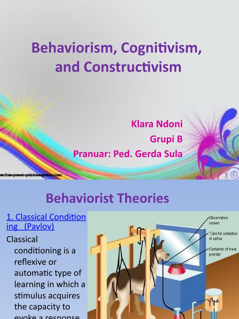 Behaviorism, Cognitivism, and Constructivism: Klara Ndoni Grupi B Pranuar: Ped. Gerda Sula | PDF ...