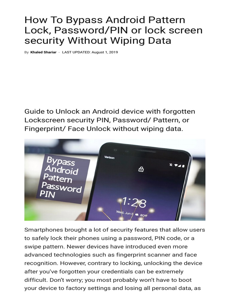 8 Ways To Hack - Bypass Android PIN or Password Without Factory Reset | PDF | Android (Operating ...