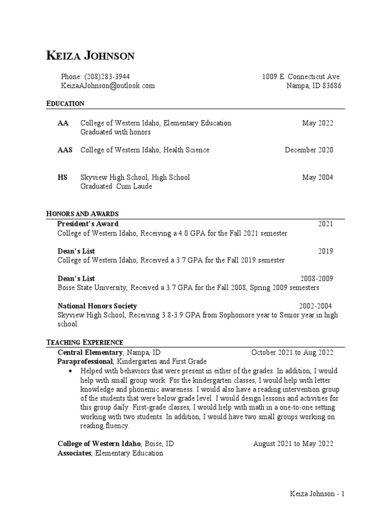 CV Resume Educ 290 | PDF | Educational Technology | Physical Education