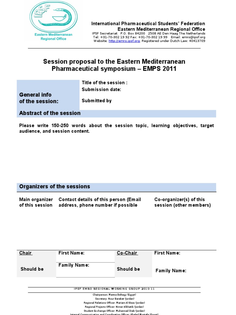 Session Proposal Form - EMPS 2011 | PDF | Communication | Business