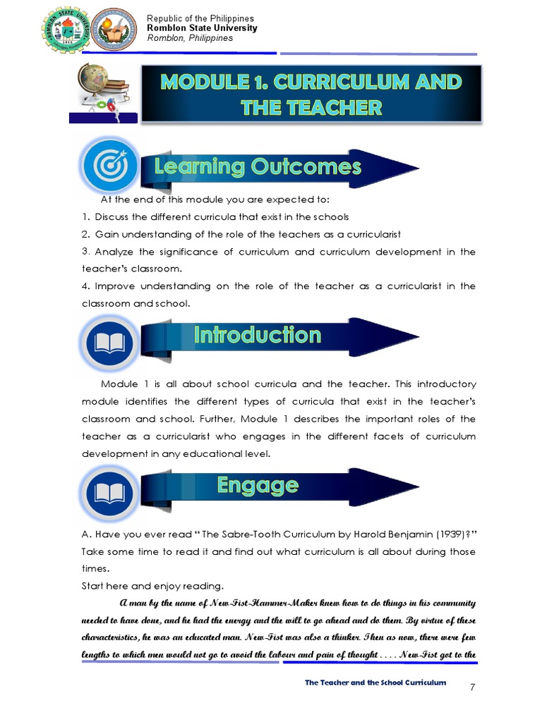 The Teacher and The School Curriculum Module 1 | PDF | Curriculum ...