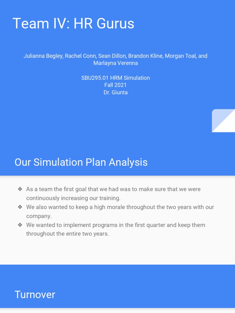 HR Gurus HRM Simulation Final Presentation-2 | PDF | Employment | Human ...