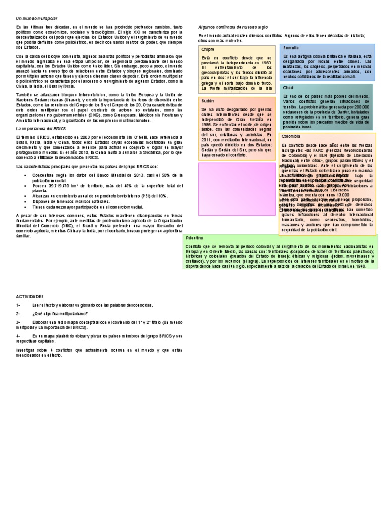 El Mundo Multipolar | PDF | Polaridad (Relaciones internacionales) | Israel