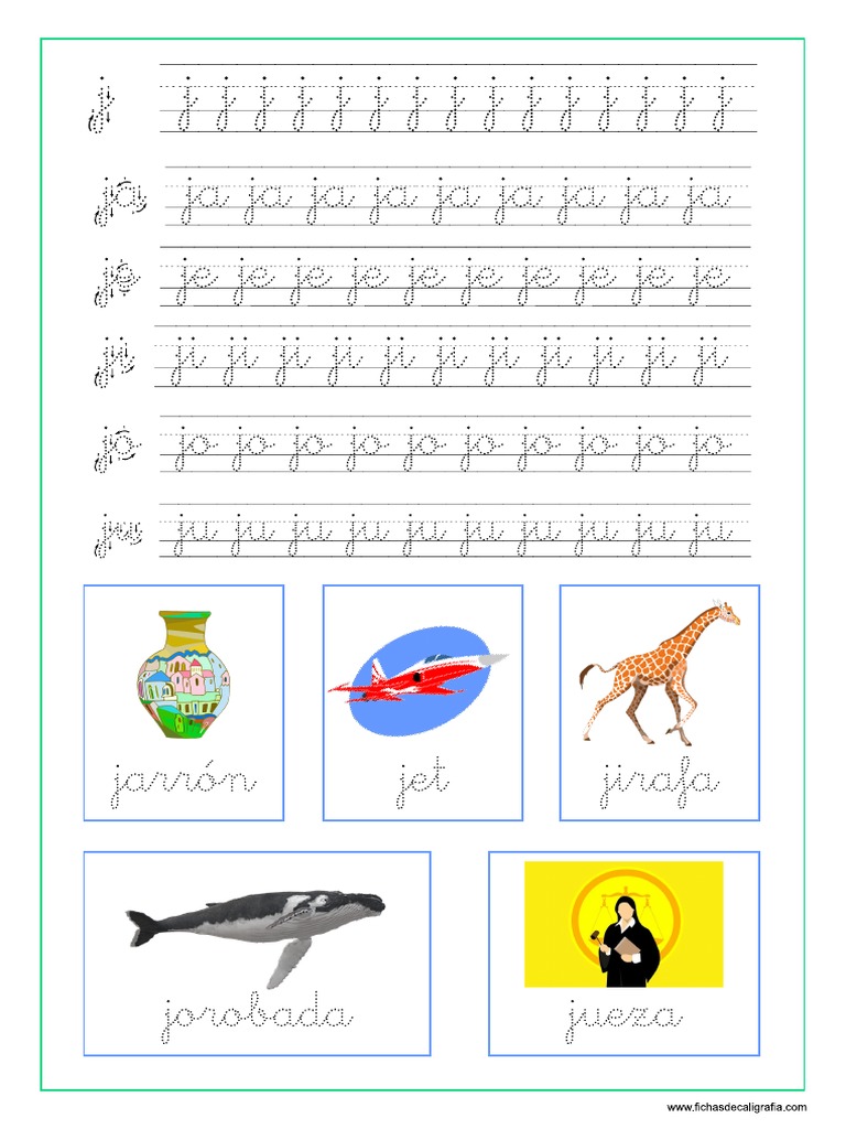 Ejercicio Lectoescritura Imprimir Silabas Palabras Ja Je Ji Jo Ju | PDF