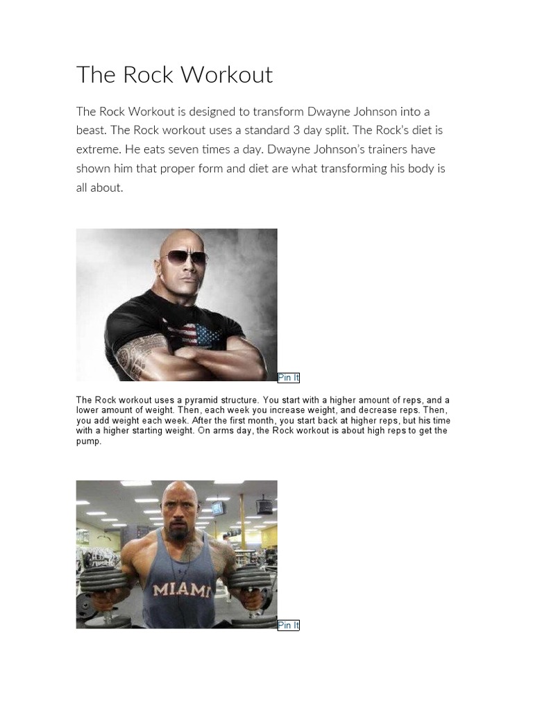 The Rock Workout | Download Free PDF | Weight Training | Management Of ...