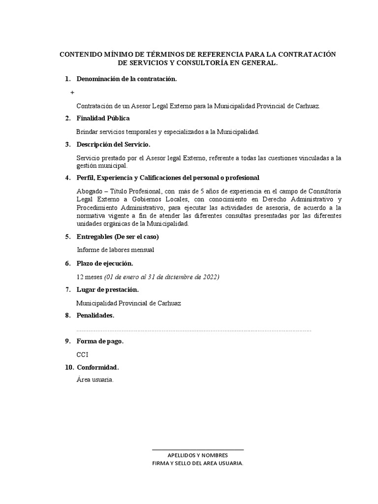 Formato TDR | PDF