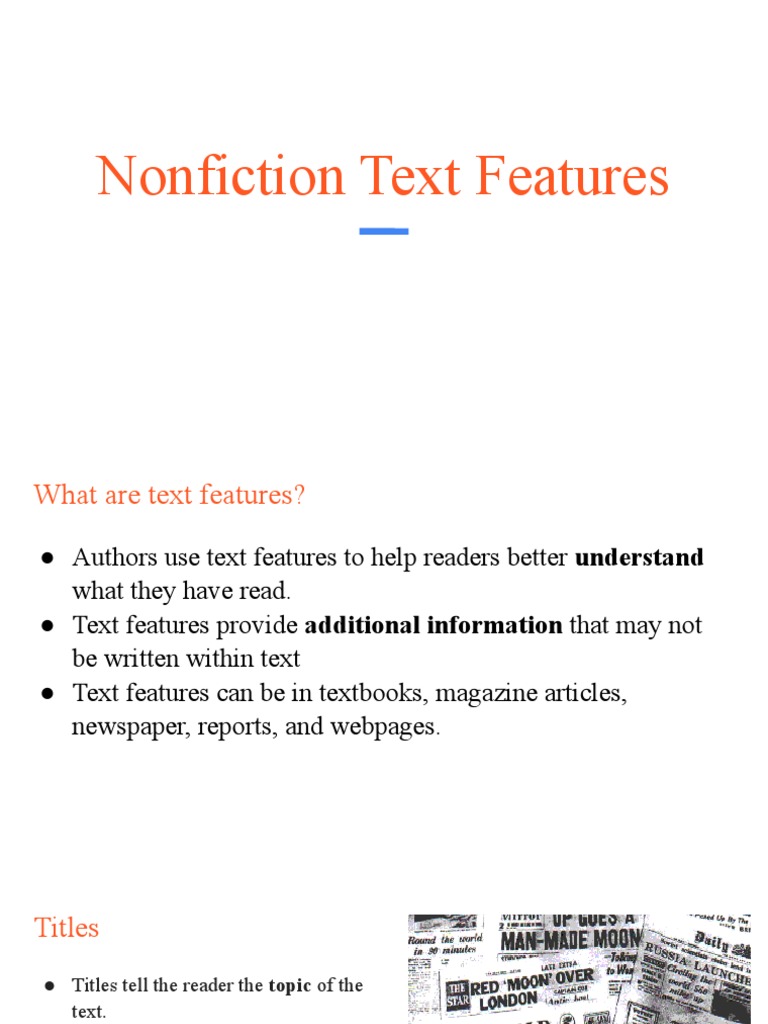 Understanding Nonfiction Text Features | PDF | Ant | Writing