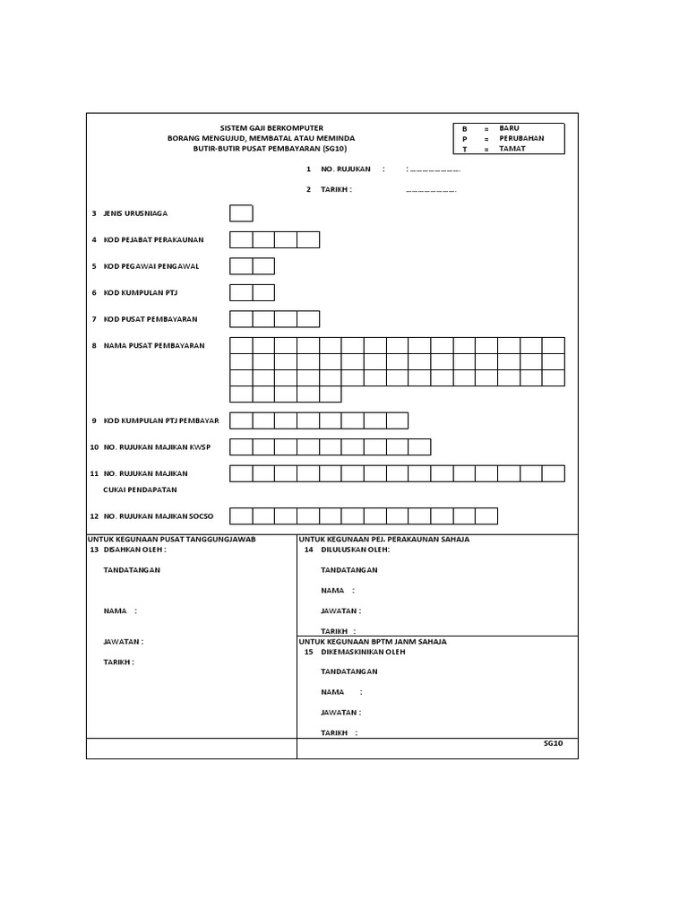 Borang sg10 Terkini 2022 | PDF