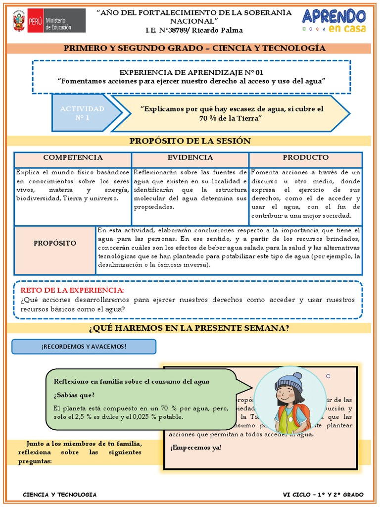 (1y2) 1 Actividad de Cyt #01 | PDF | Agua | Ósmosis