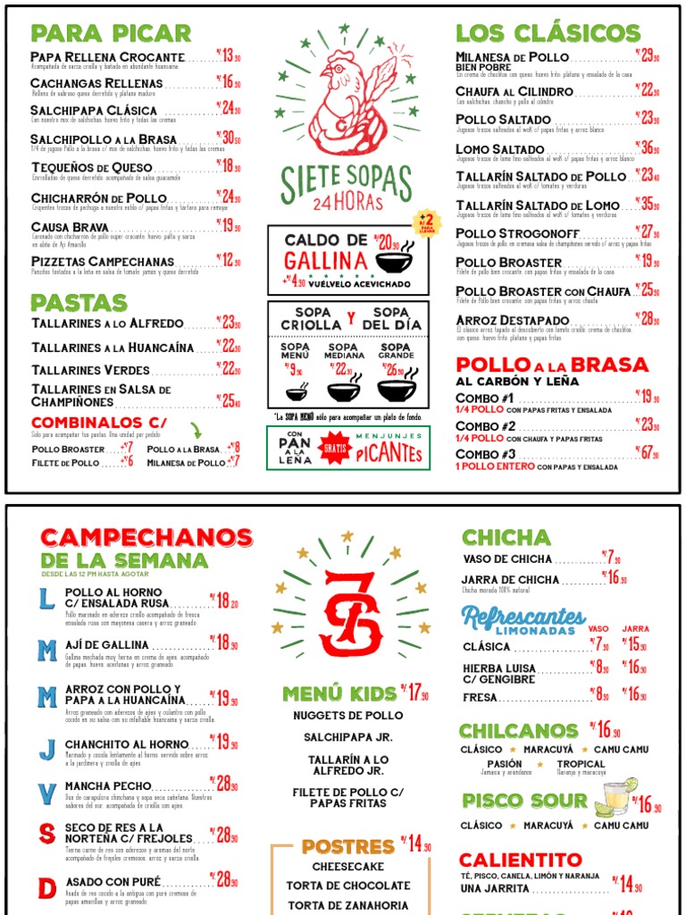 Carta 7 Sopas | PDF | ensalada | Cocina de las Americas