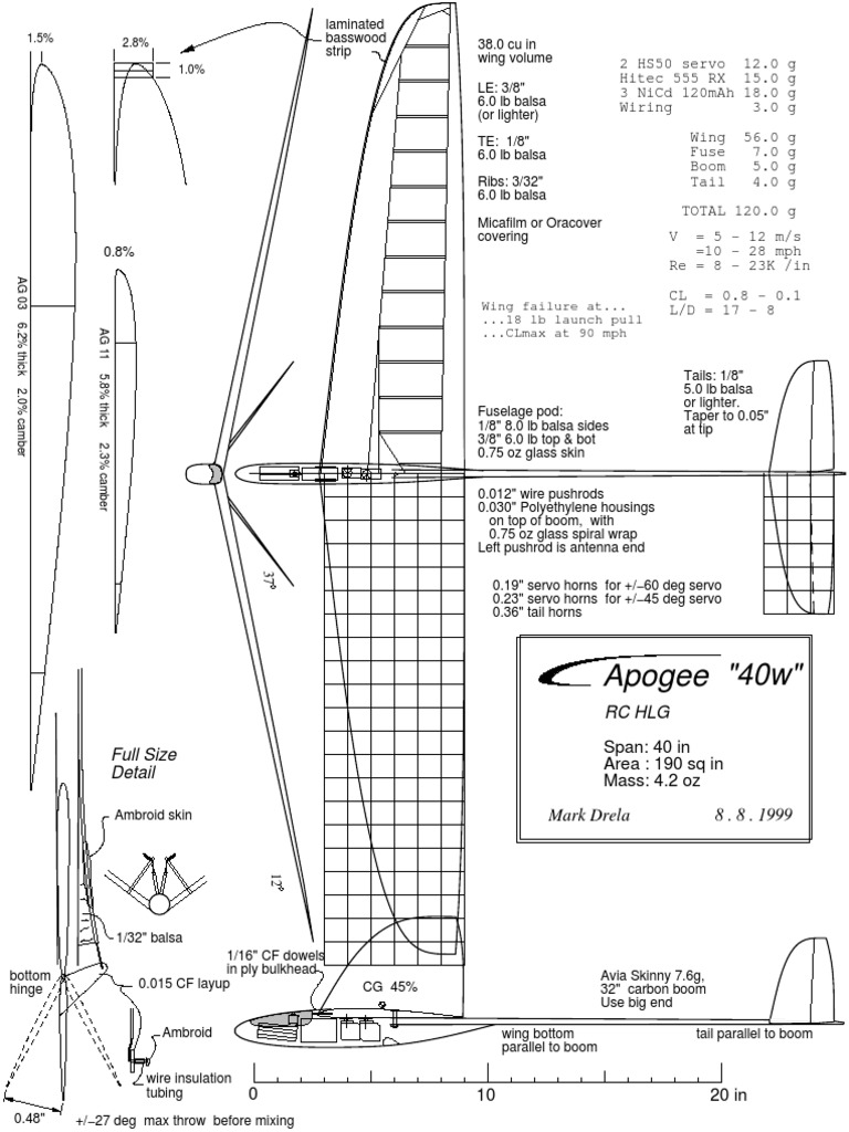 Apogee: RC HLG Full Size Detail | PDF | Manufactured Goods | Aircraft