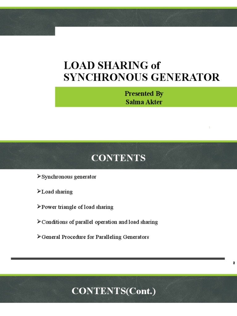 Load Sharing of Synchronous Generator | Download Free PDF | Electric ...