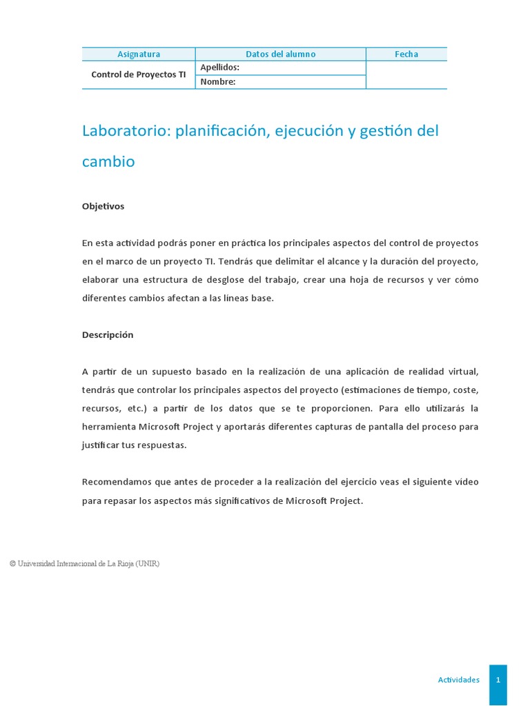 Laboratorio Unir Proyect | PDF | Realidad virtual | Informática