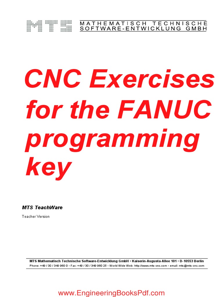 CNC Exercises For The FANUC Programming Key MTS TeachWare Teacher ...