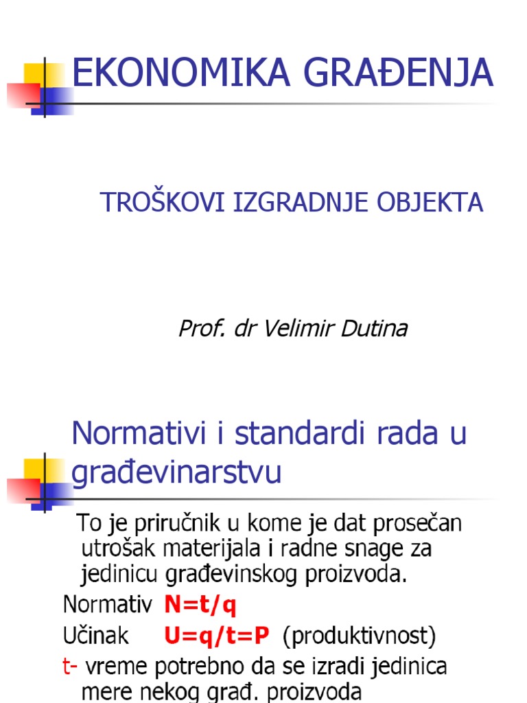 Troskovi Izgradnje Objekta | PDF