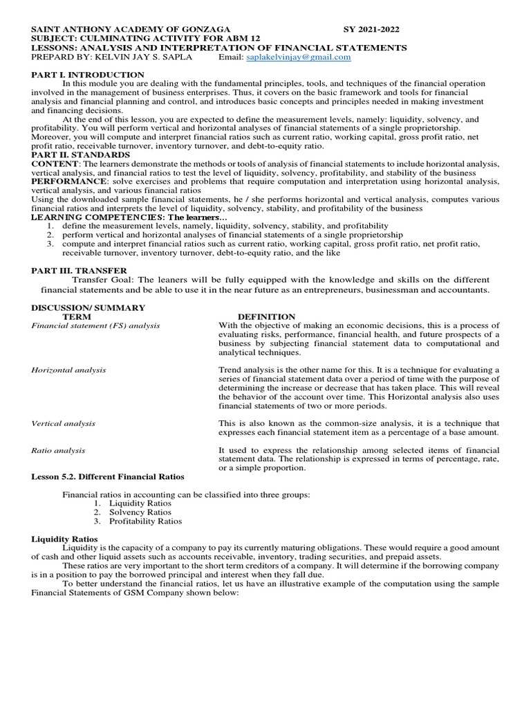 Fabm 2 - Module 6 | PDF | Inventory | Working Capital