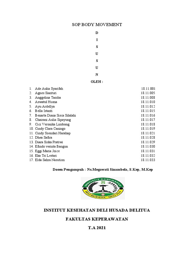 Sop Body Movement | PDF