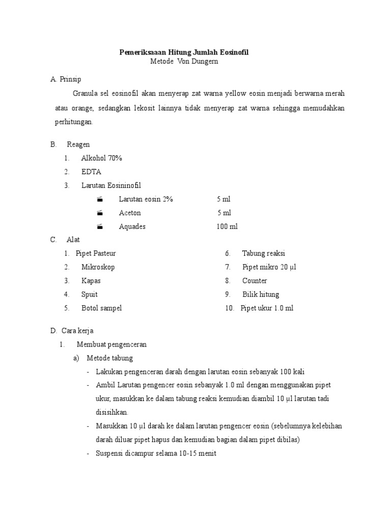 Hitung Eosinofil | PDF