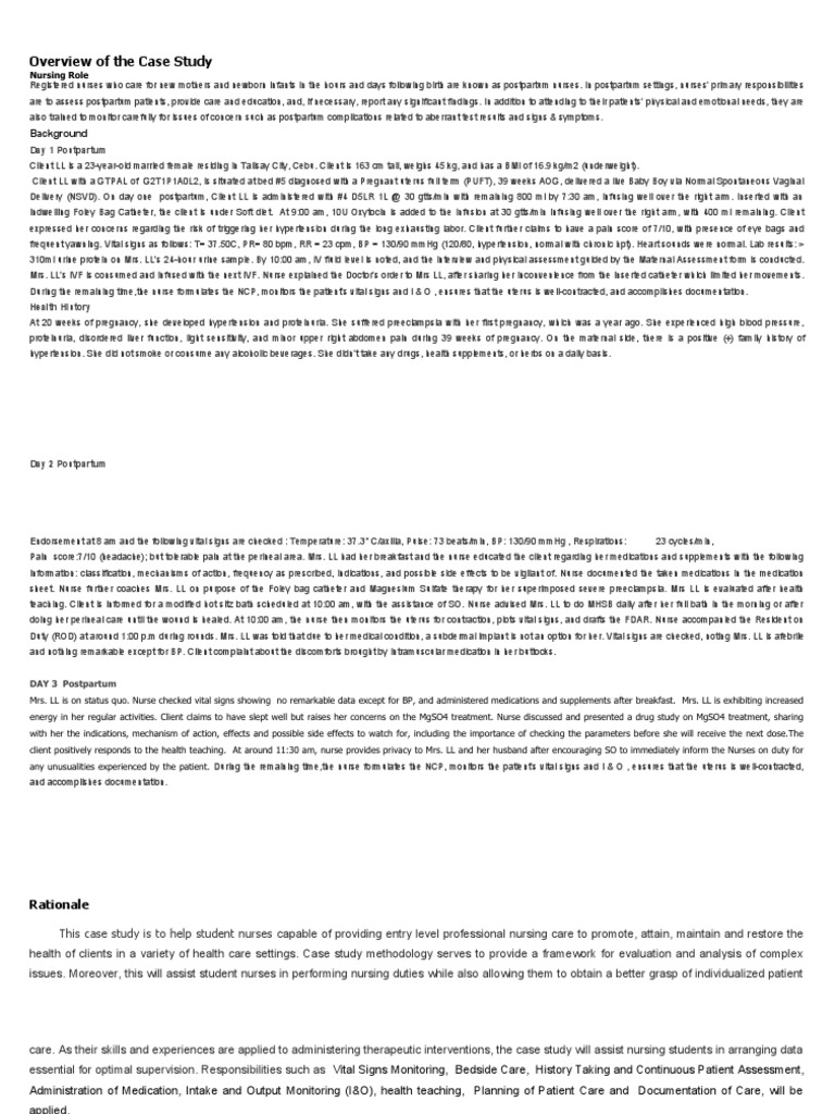 OB Ward Case Study | PDF | Hypertension | Clinical Medicine