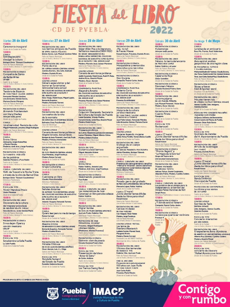 Programa Feria Del Libro | PDF