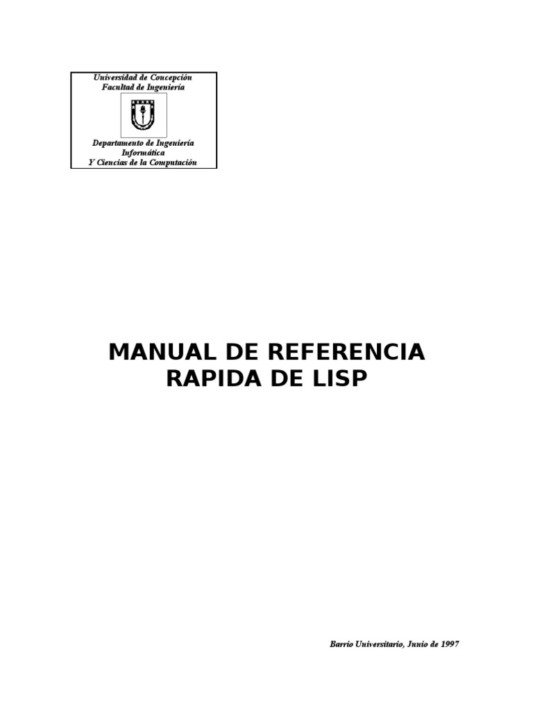 Funciones Lisp | PDF | Estructura de datos de matriz | Lenguaje de ...