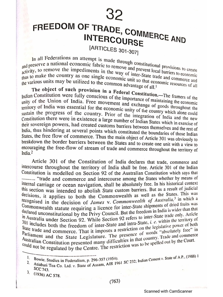 Freedom of Trade, Commerce and Intercourse | PDF