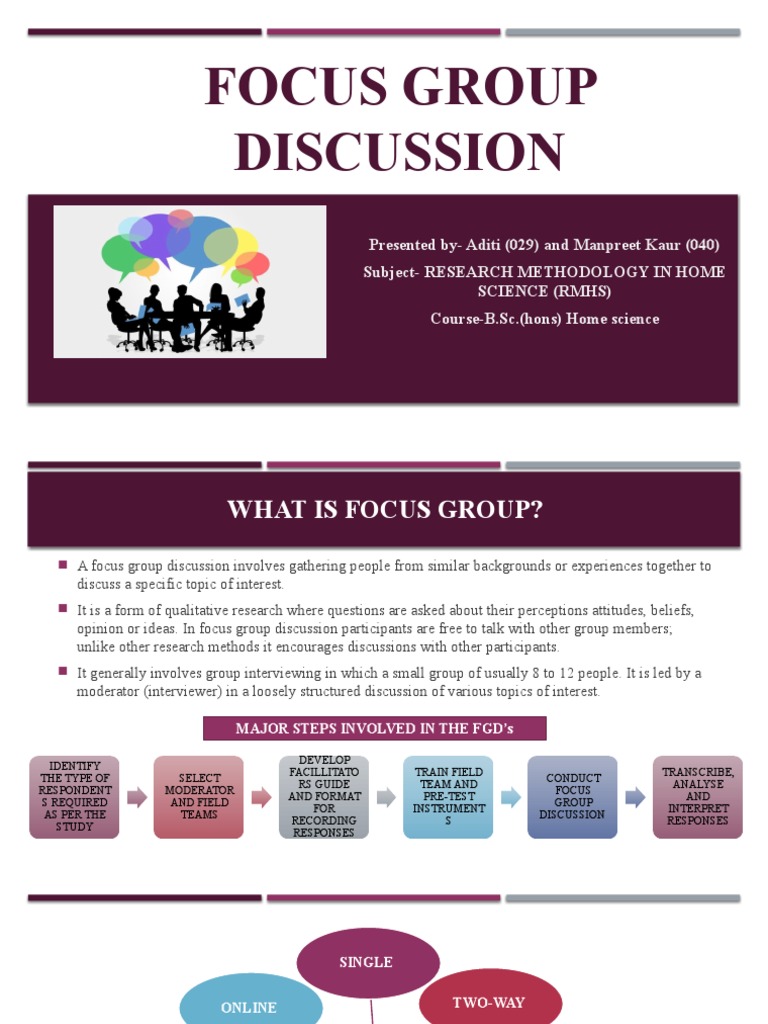 Focus Group Discussion | PDF | Focus Group | Methodology