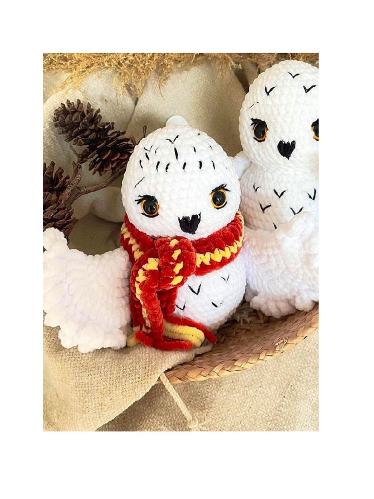 Hedwig El Buho Nival Amigurumi Patron Gratis | PDF | Tejer | Amigurumi