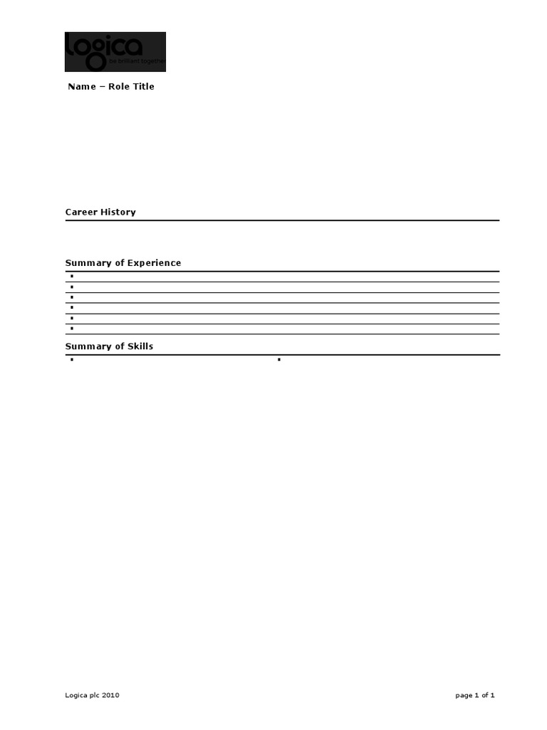 Short CV Template Guide | PDF