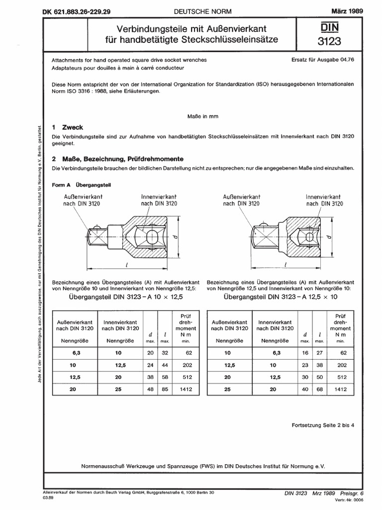 Din 3123 1989-03 | PDF