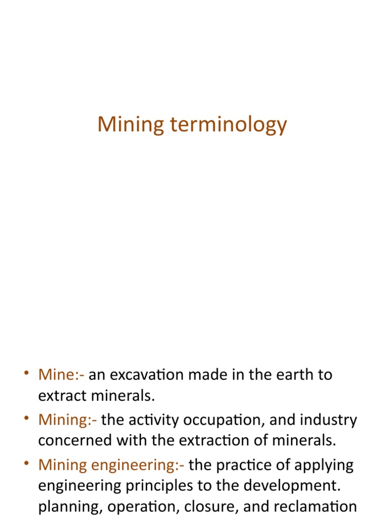 Mining Terminology | PDF