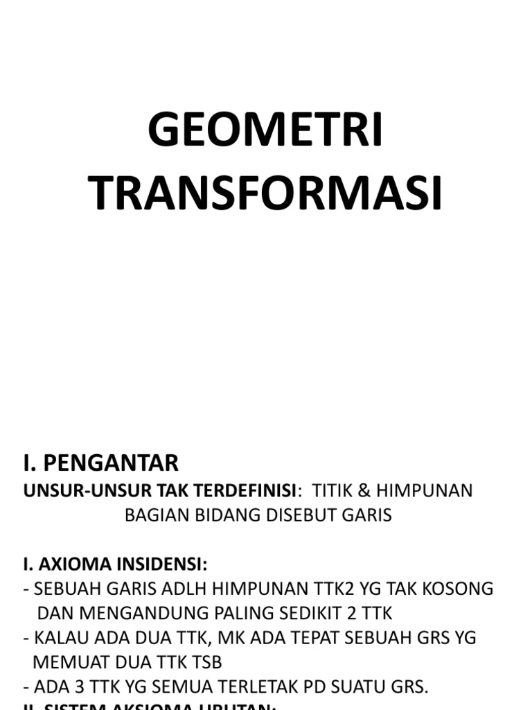 Geometri Transformasi dan Aksioma | PDF | Metode & Bahan Ajar | Sains & Matematika