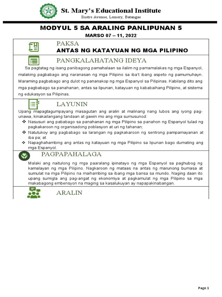Module 6 AP 5 Third Quarter | PDF